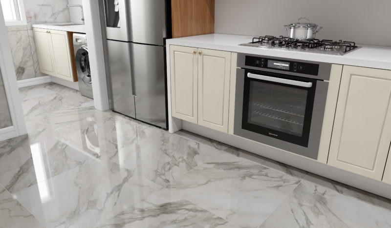 PORCELANATO MARMORIZADO → Branco, Cinza, Bege